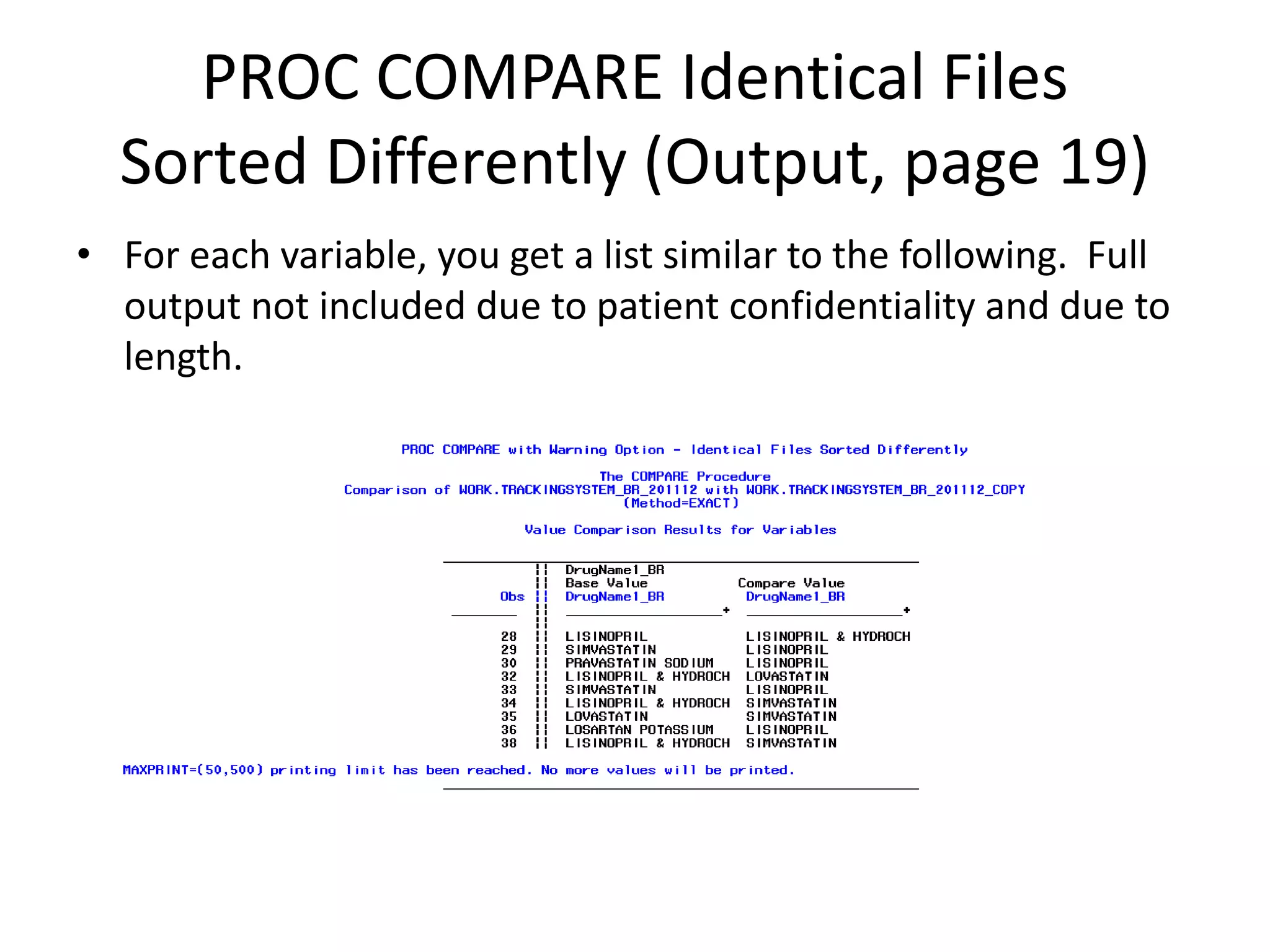 Comparing SAS Files | PPTX