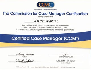 CCM Certificate | PDF