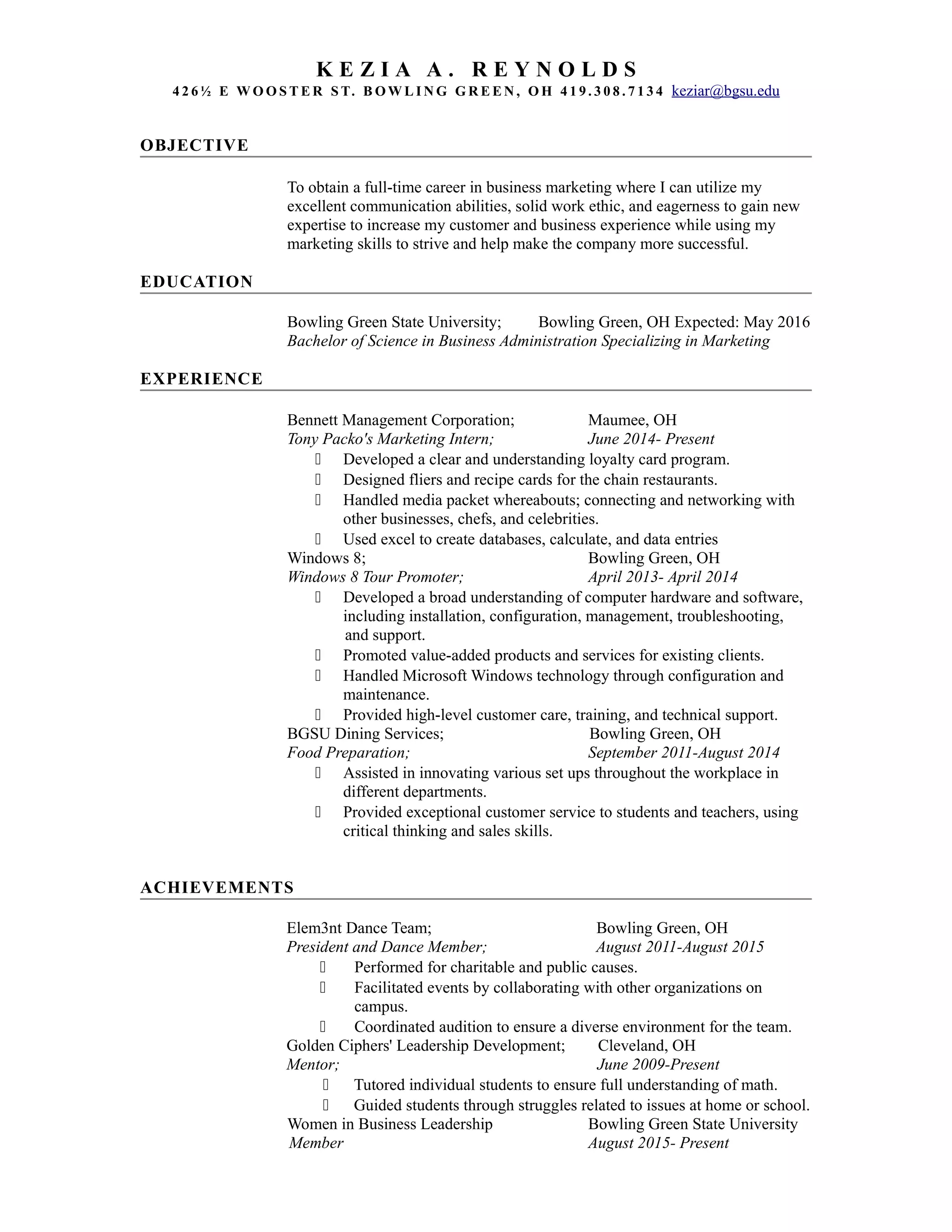 KReynolds Resume | DOC