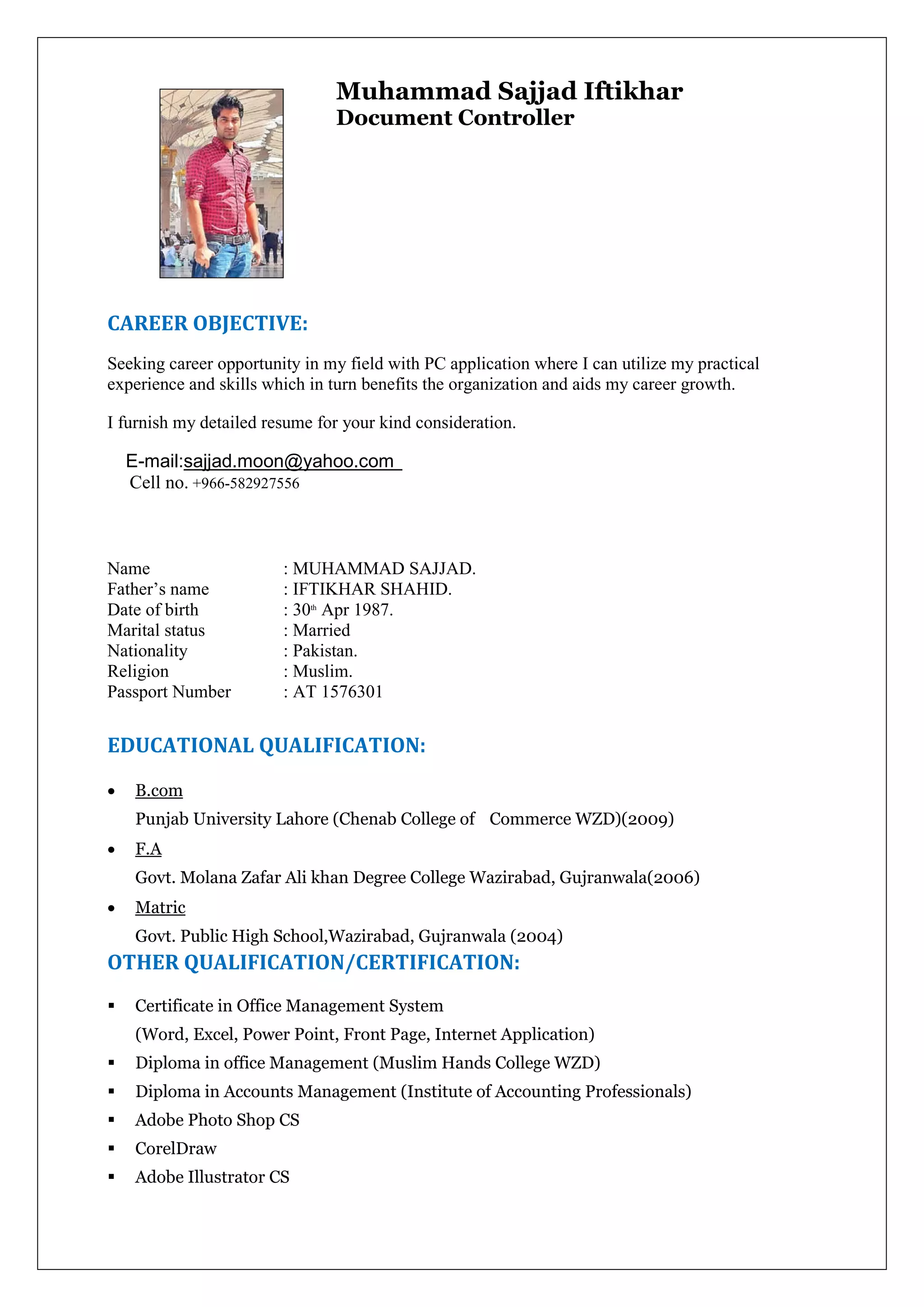 MUHAMMAD SAJJAD pdf | PDF