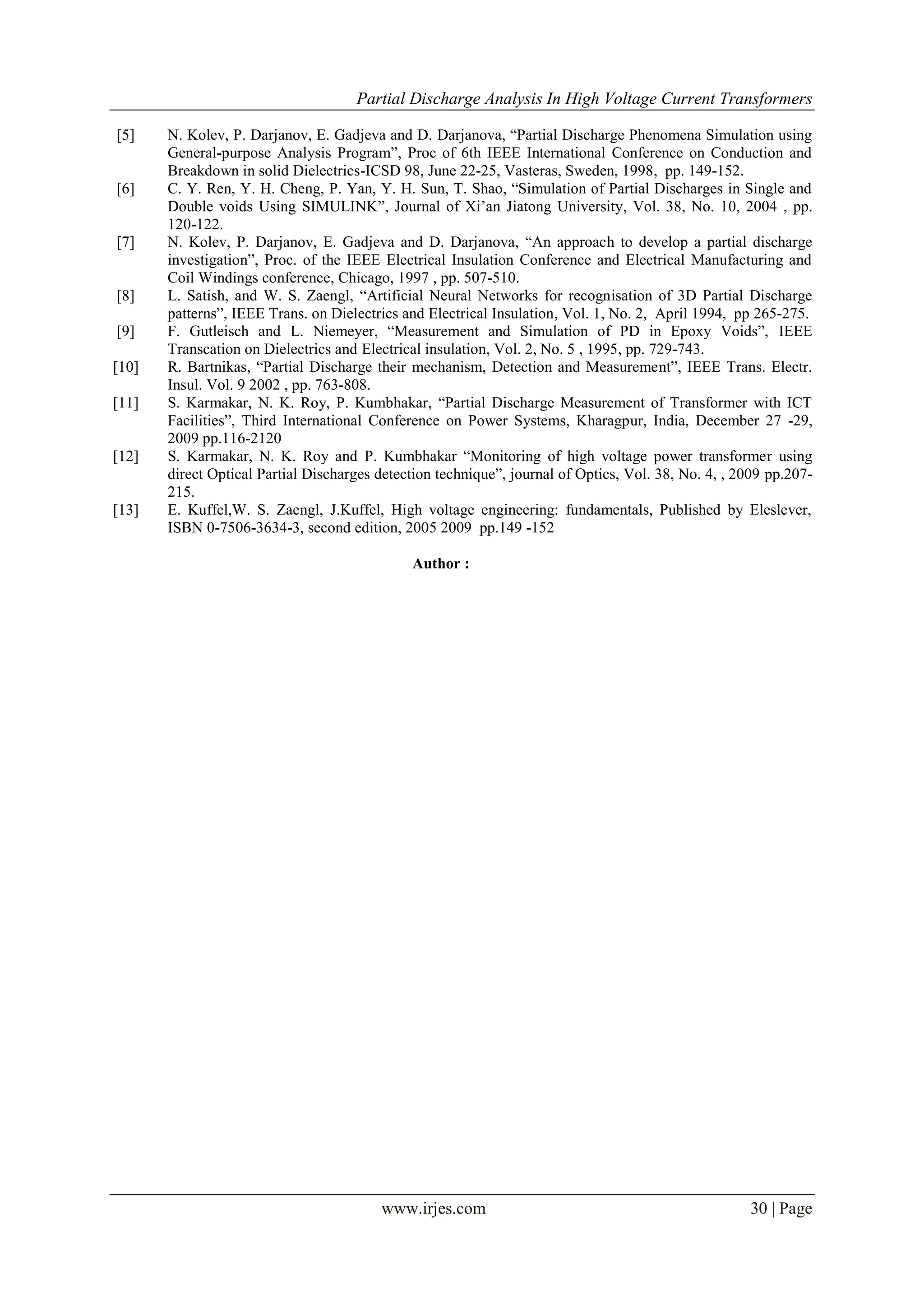 Partial Discharge Analysis in High Voltage Current Transformers | PDF
