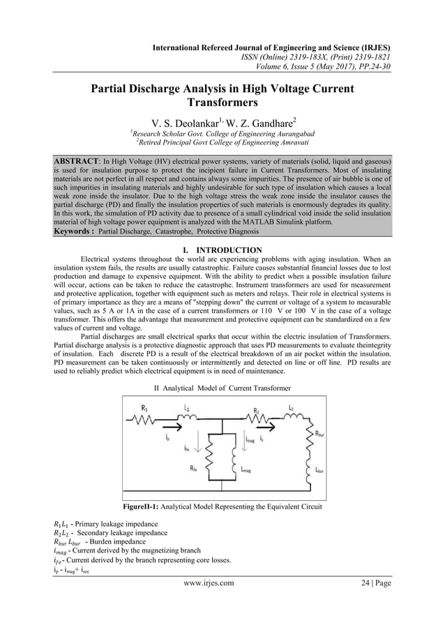 Partial Discharge Analysis in High Voltage Current Transformers | PDF