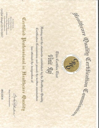 CPHQ Certificate | PDF