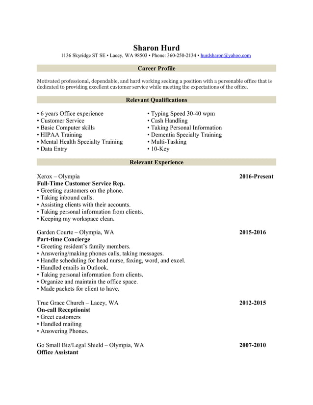 Sharon's Resume 2016 | PDF