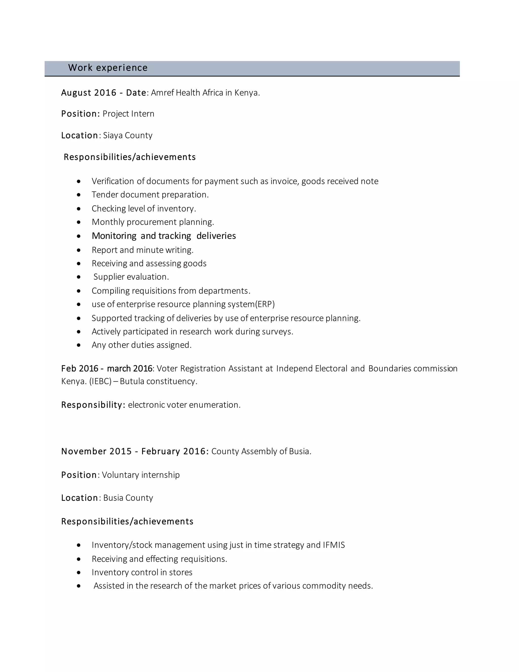 Curriculum Vitae | DOCX | Logistics | Business