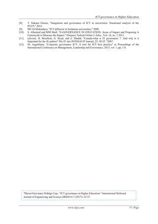 ICT governance in Higher Education | PDF