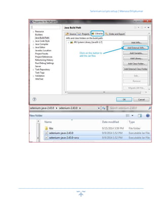 SELENIUM SCRIPTS FOR DASHBOARD UI | DOCX | Browsers | Computer Software and Applications