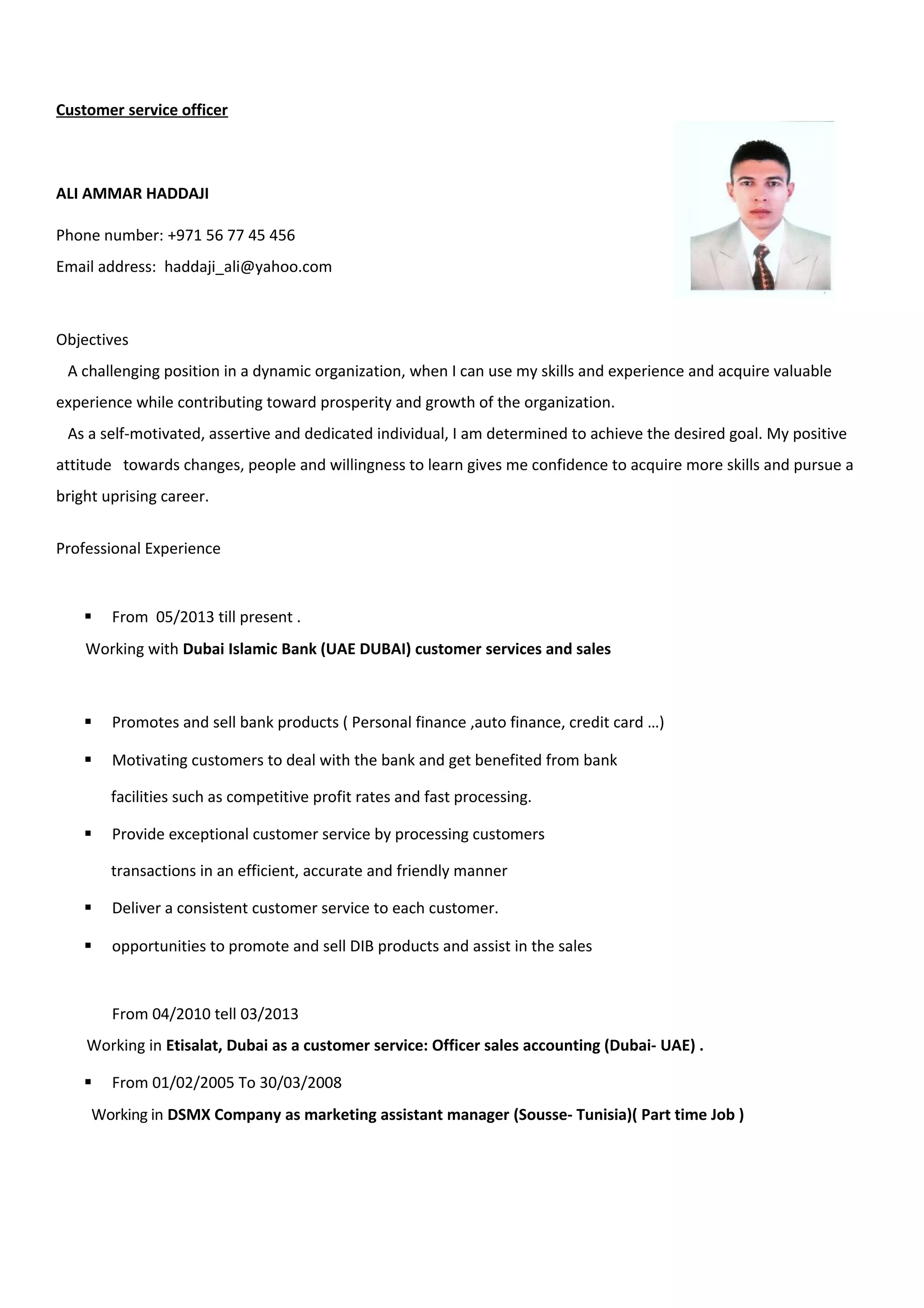Ali ammar Haddaji_Customer services and sales (5) | DOC