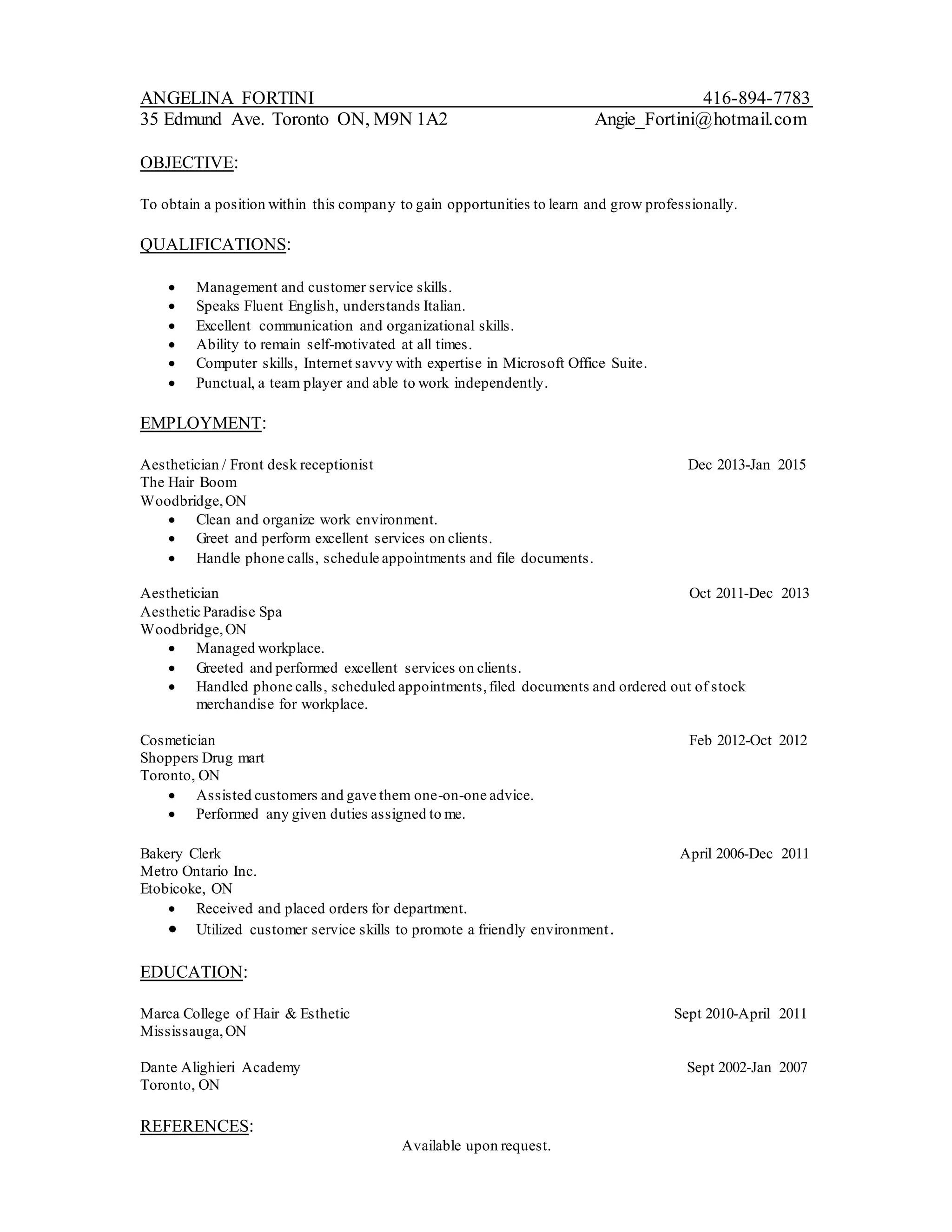 Angie resume | DOCX