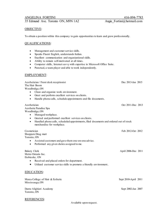 Angie resume | DOCX | Job Search | Careers