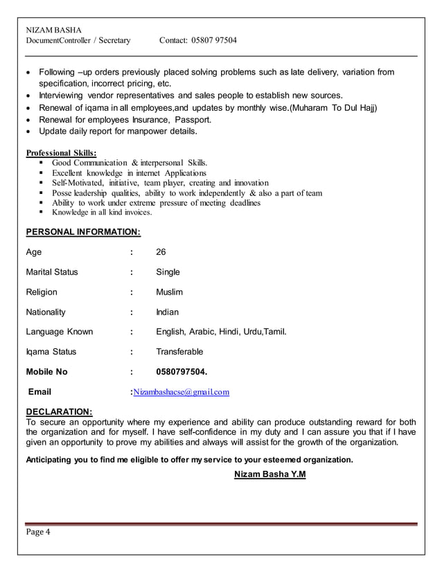 nizam basha cv (2) | PDF