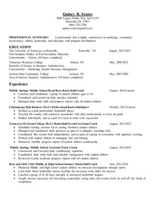 2016 Sports Resume | PDF