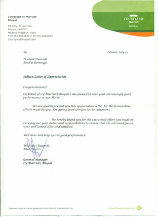 Letter of Appreciation July 2013 | PDF