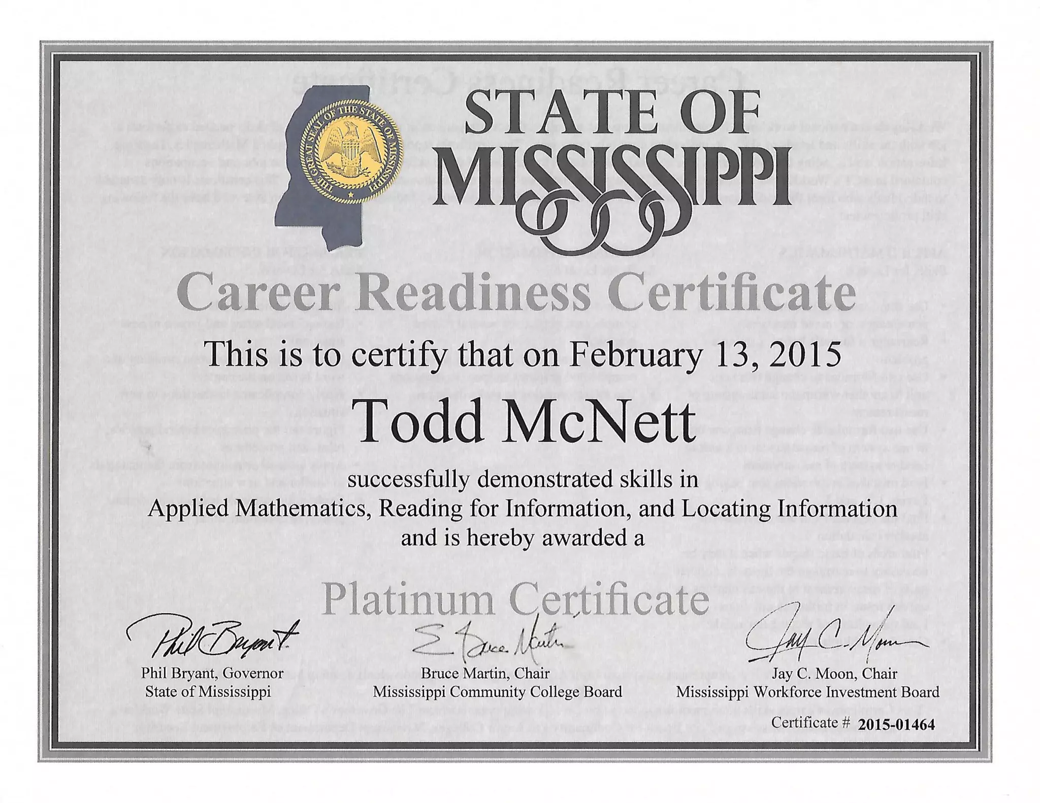 Career Readiness Platinum Certificate | PDF
