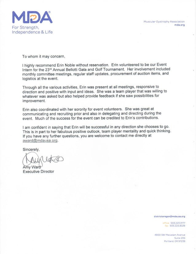 MDA Letter of Recommendation | PDF