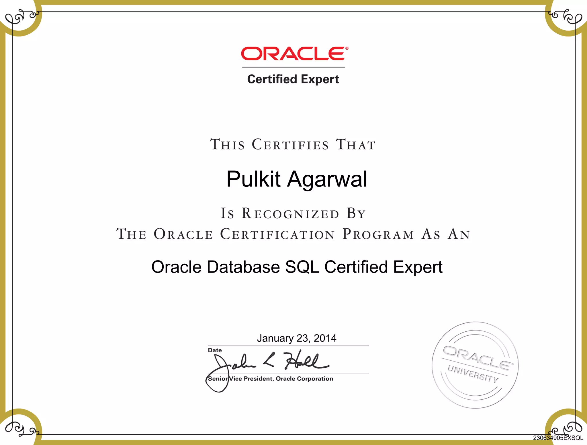 Oracle_eCertificate | PPT