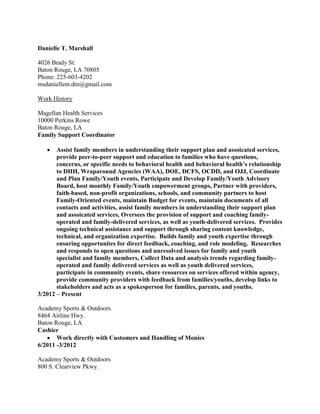 Danielle Marshall resume | PDF