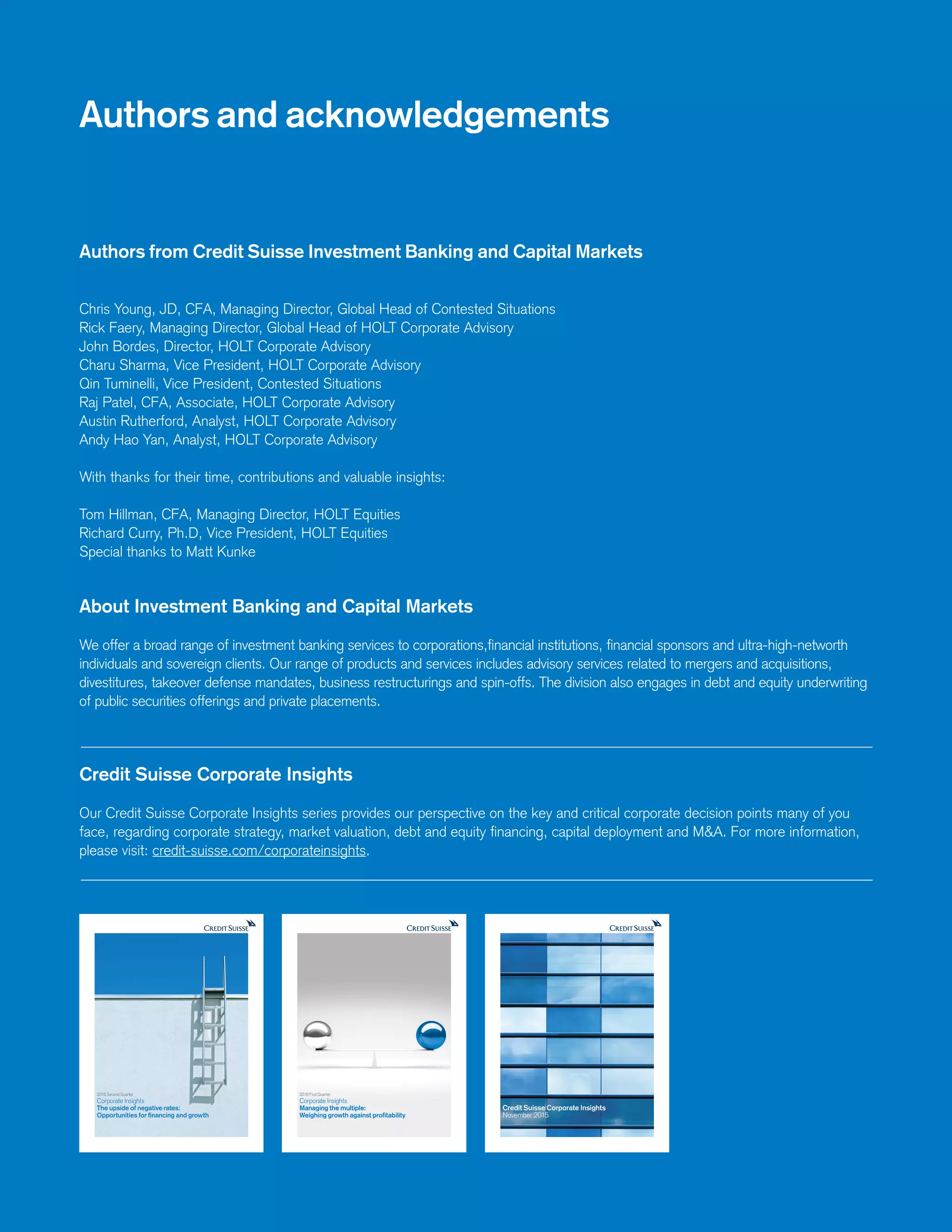 credit-suisse-corporate-insights-q3-2016 | PDF