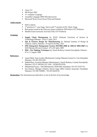 Siraj Rauf (Mechanical Engineer) | PDF