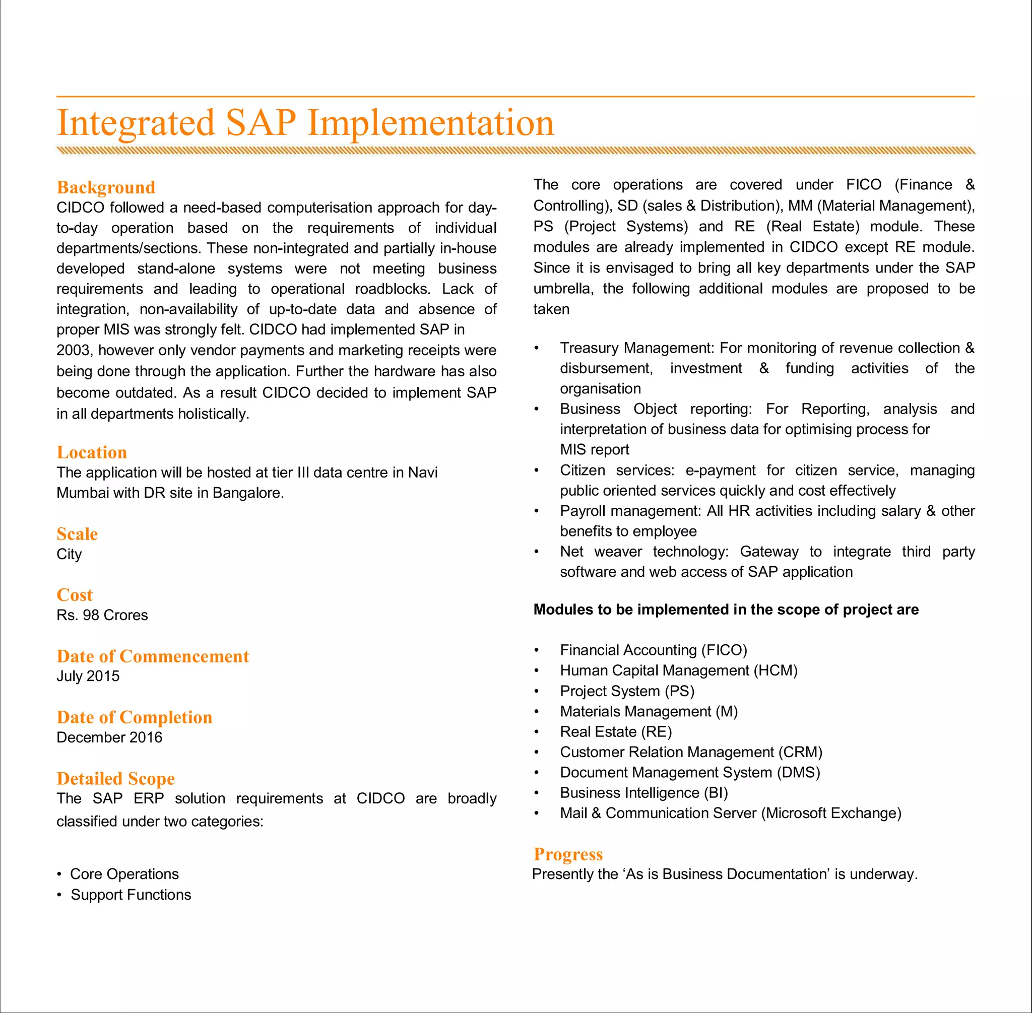 Integrated SAP Implementation | PDF
