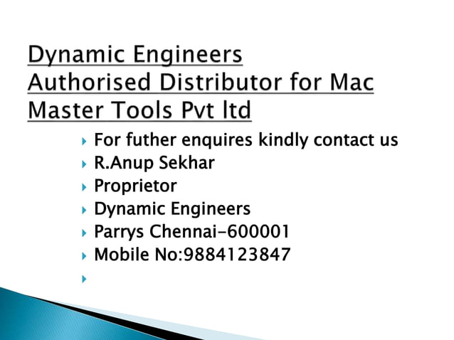Dynamic Engineers product profile | PPT
