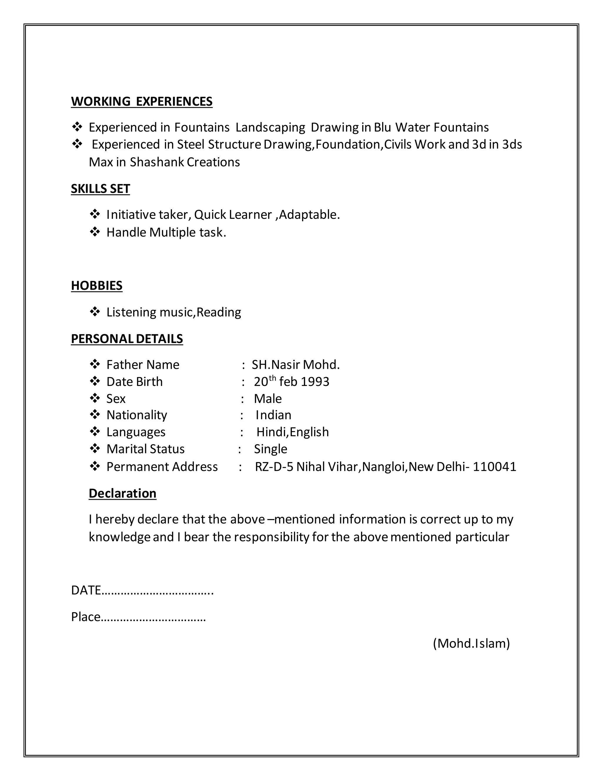 islam saifi resume (1) | PDF