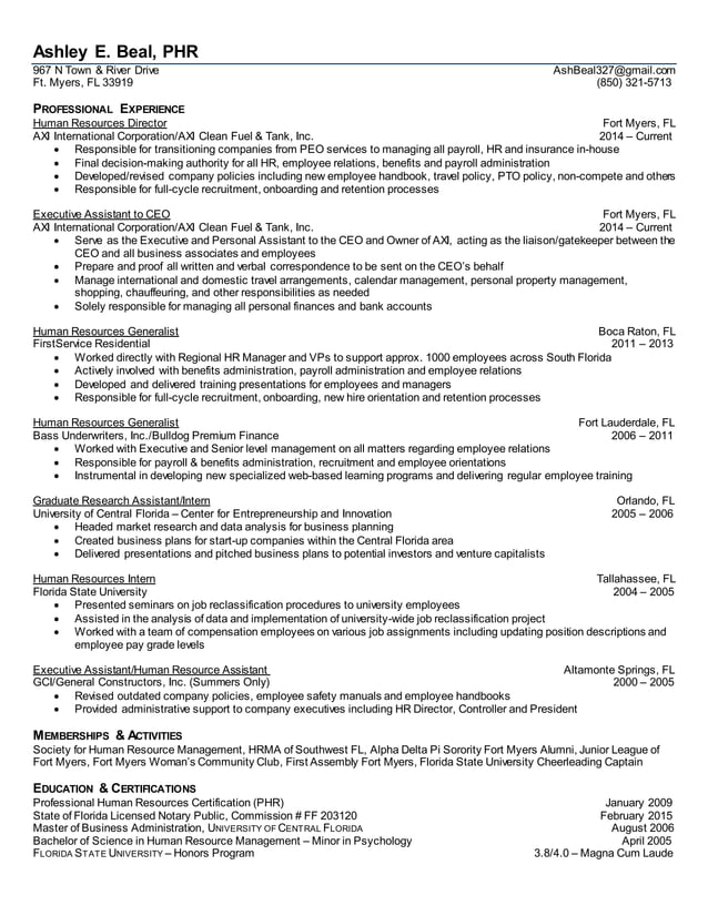 Ashley E. Beal - Resume 2016 | PDF