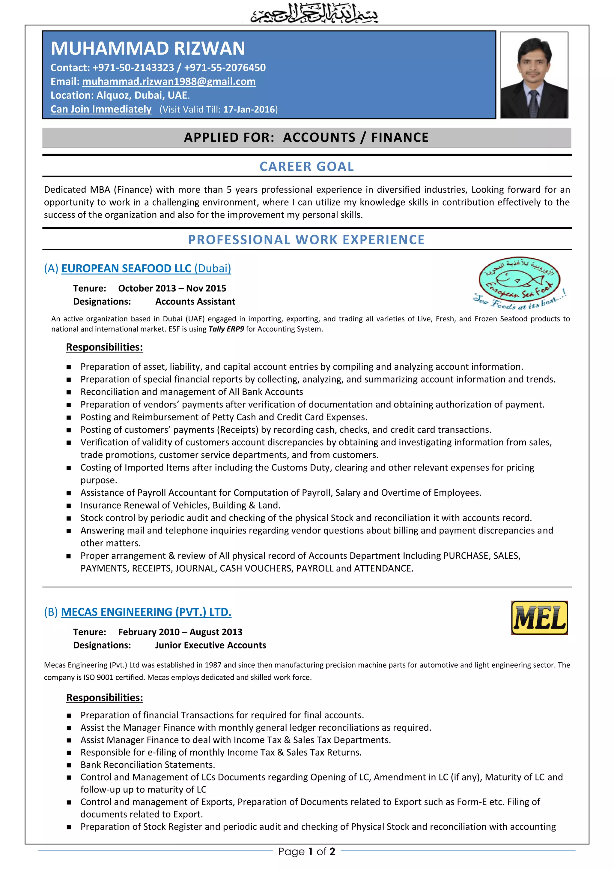 RIZWAN (RESUME) | PDF