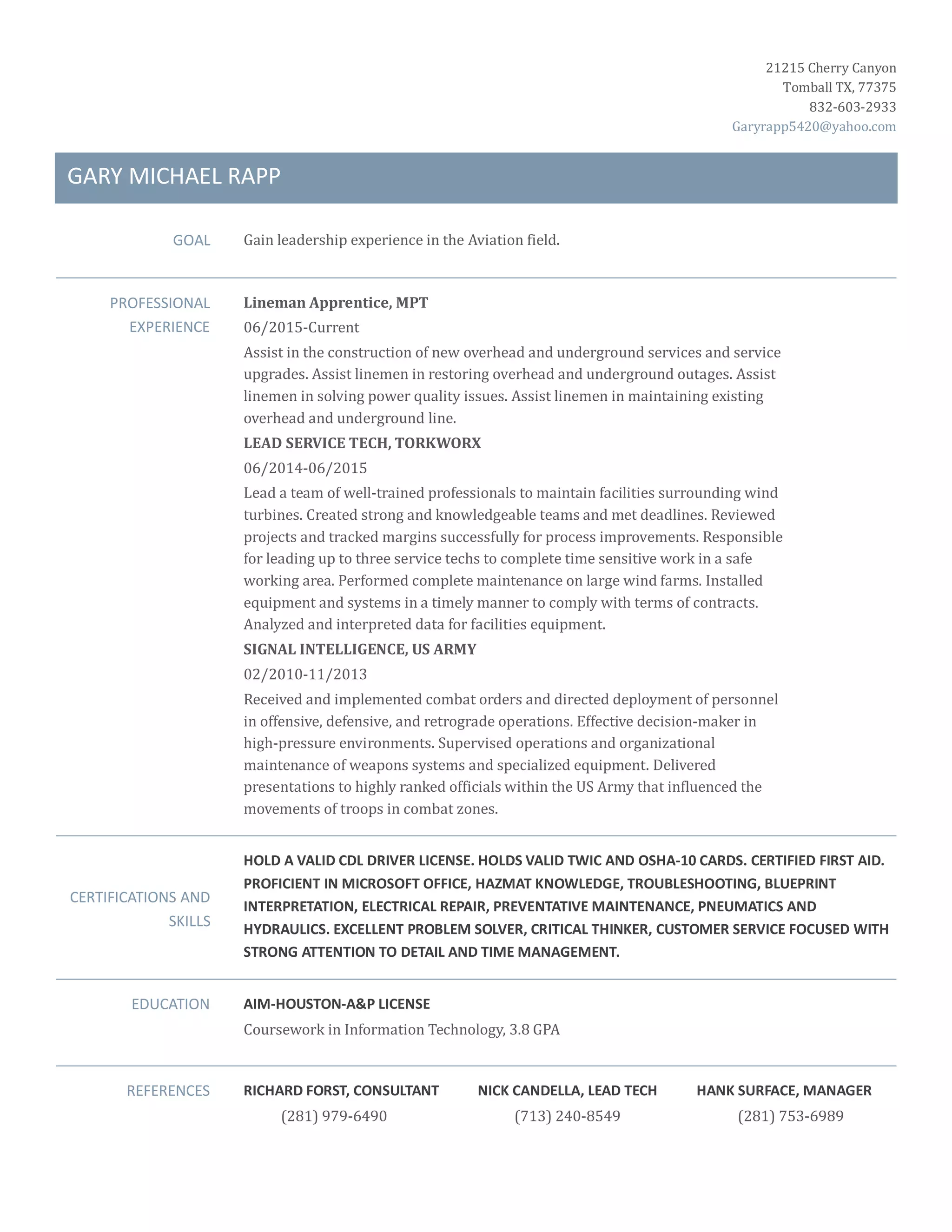 Gary Rapp 2016 | PDF | Business | Business and Finance