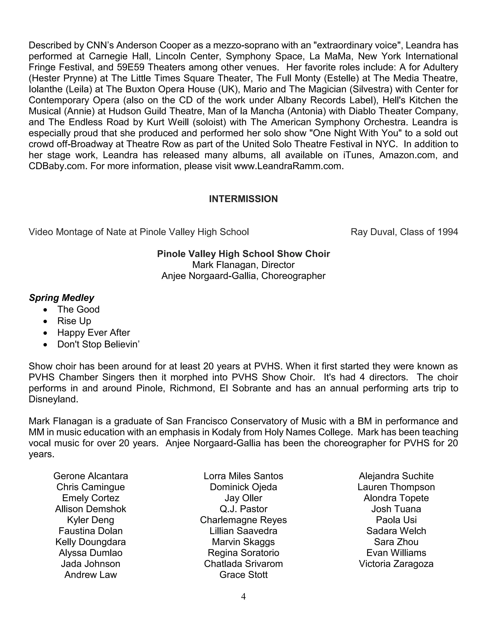 Nate Ellis Benefit Concert Program FINAL | PDF