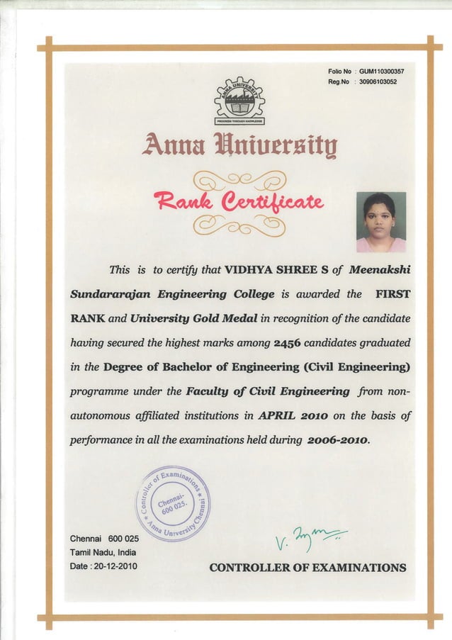 Rank Certificate PDF Rank Certificate PDF