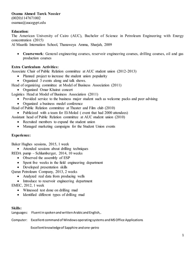 Osama Nossier CV | DOCX
