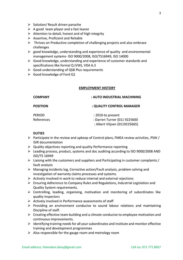 daisy's cv | PDF