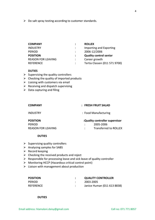 daisy's cv | PDF