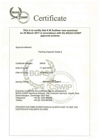 Bgas certificates | PDF