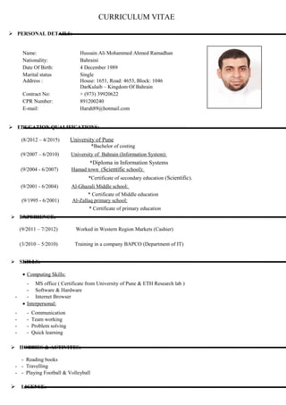 CV Hussain | PDF