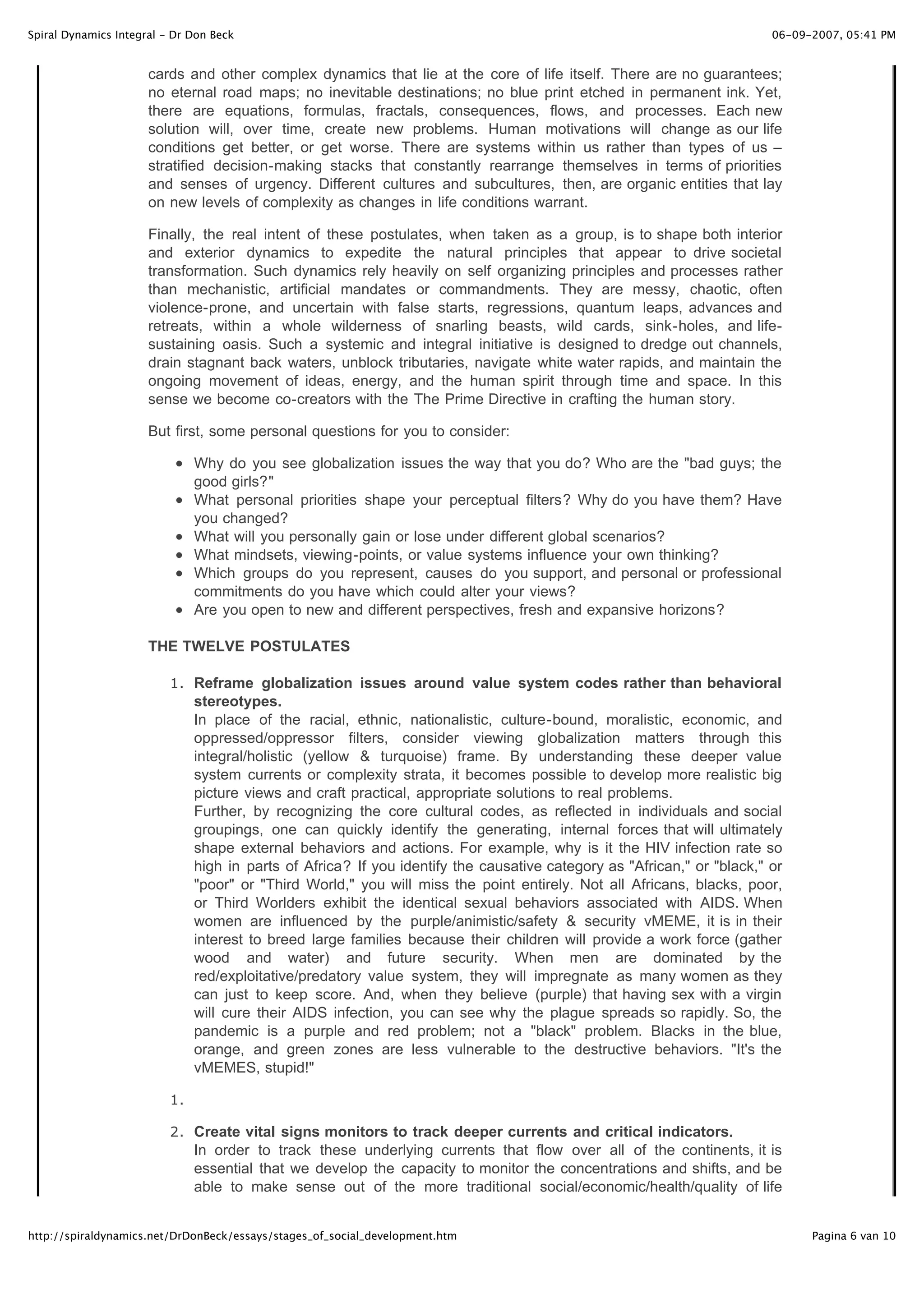 E6 beck don stages of social development | PDF