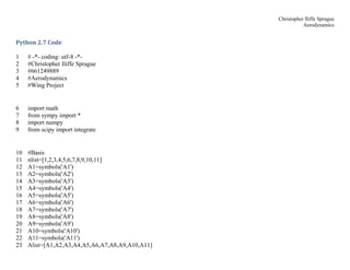 Lifting Line Theory Wing Design | PDF
