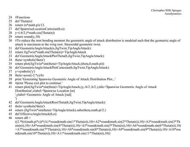 Lifting Line Theory Wing Design | PDF
