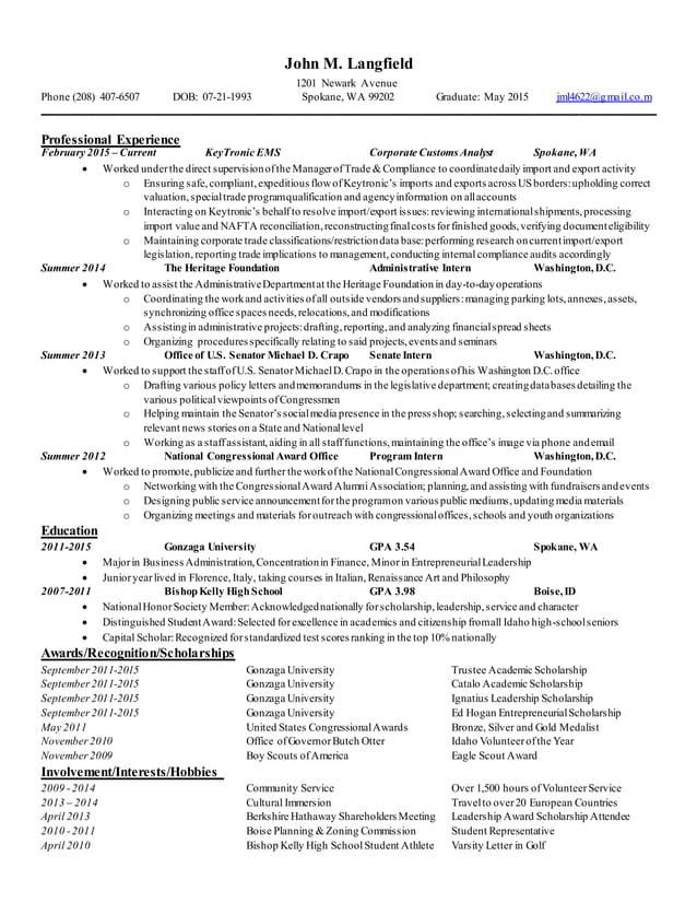 John Langfield Resume October2015 | PDF
