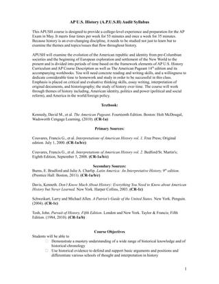 APUSH Audit Syllabus 2a | RTF