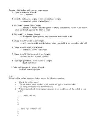Java level 1 Quizzes | PDF