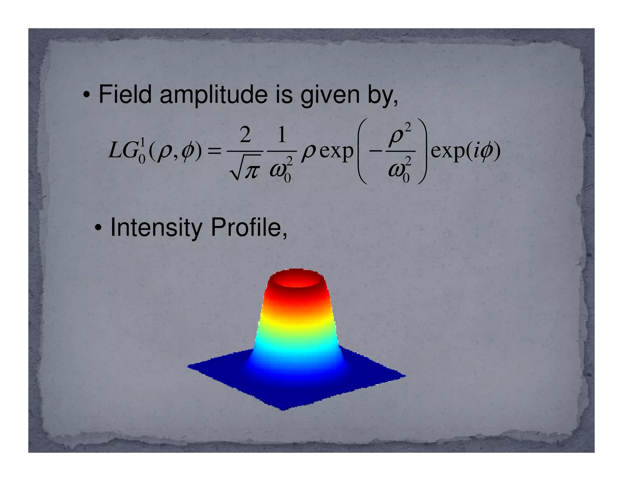 Laguerre-gaussian beam generation application | PDF