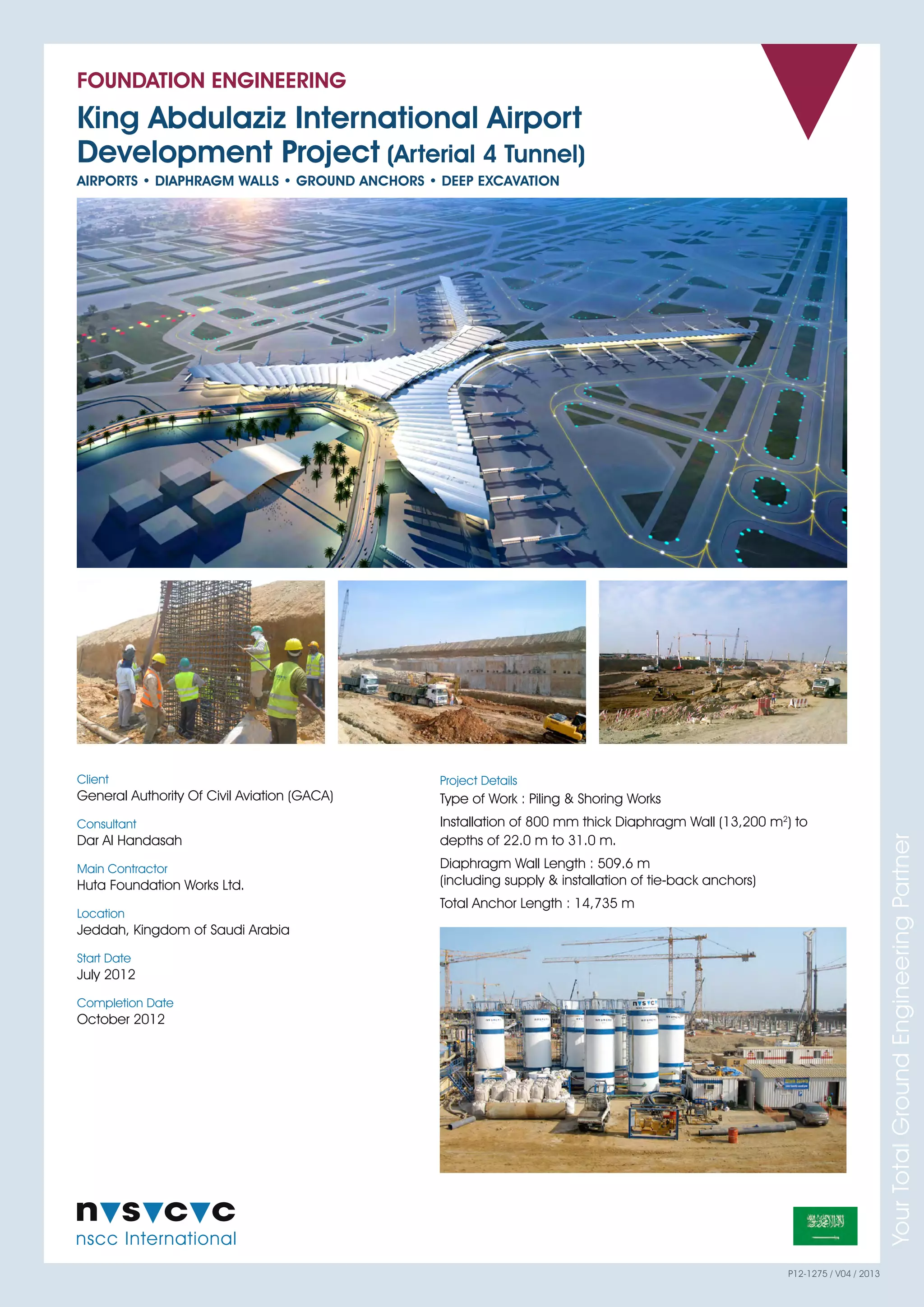 King Abdulaziz International Airport D Project ( Tunnel),- NSCC- KSA | PDF