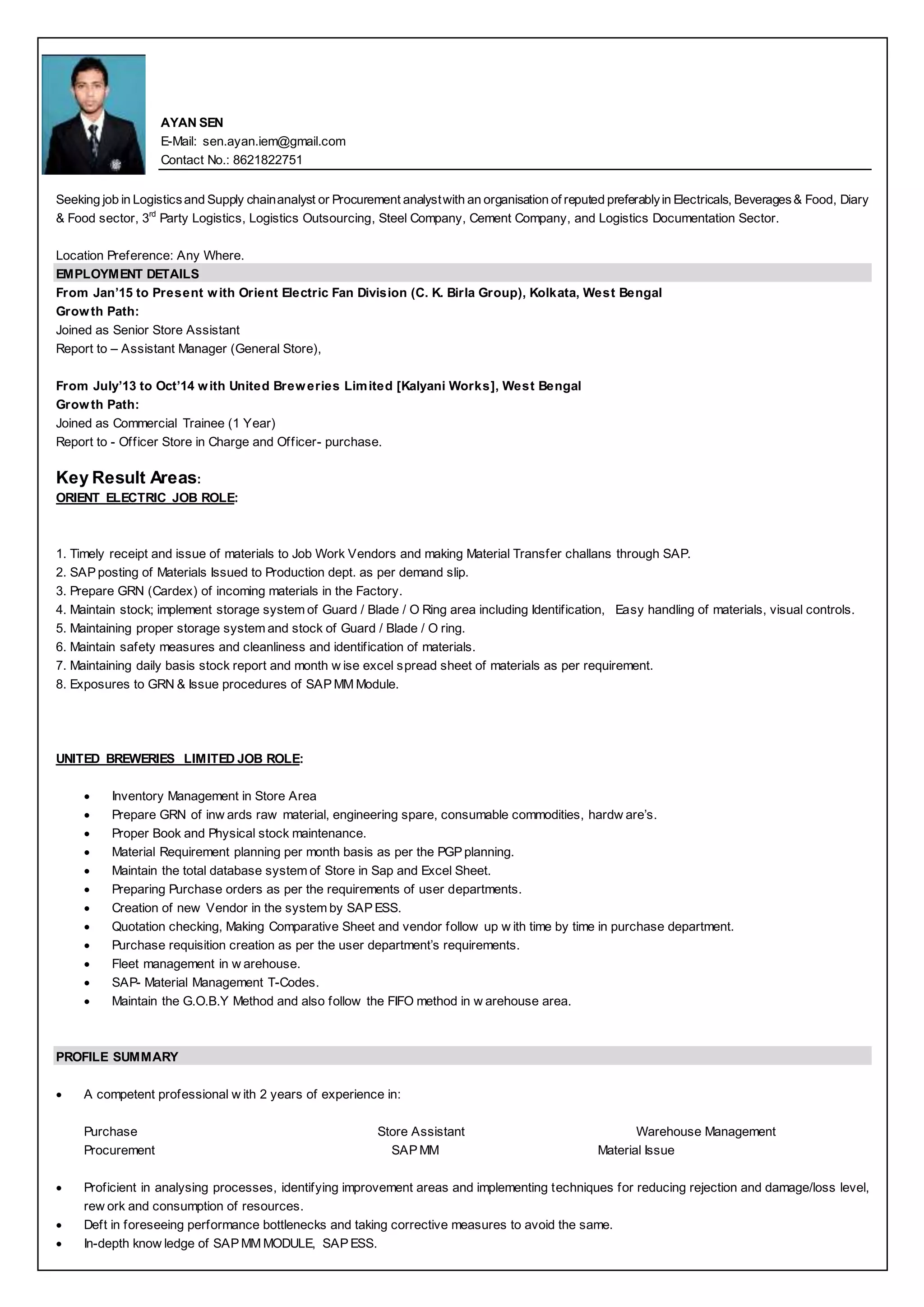 Ayan Sen Resume | DOCX