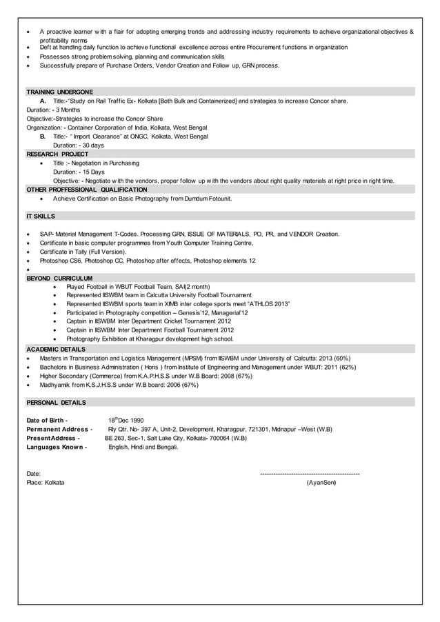 Ayan Sen Resume | DOCX