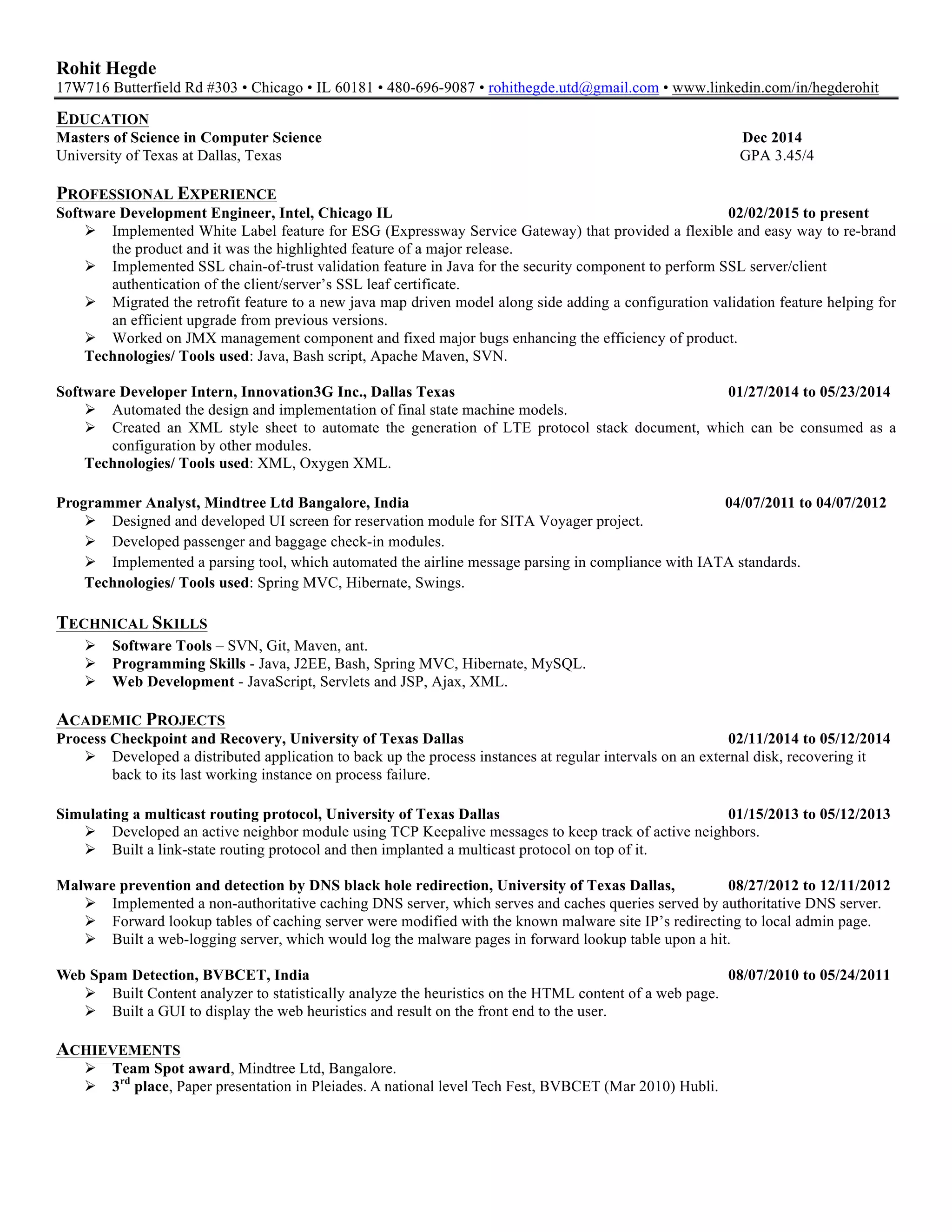 RohitHegderesume | PDF