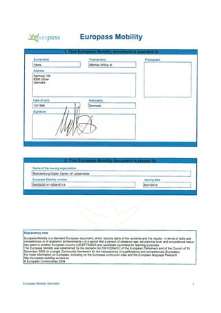 RGP Reference Letter + Europass Mobility | PDF