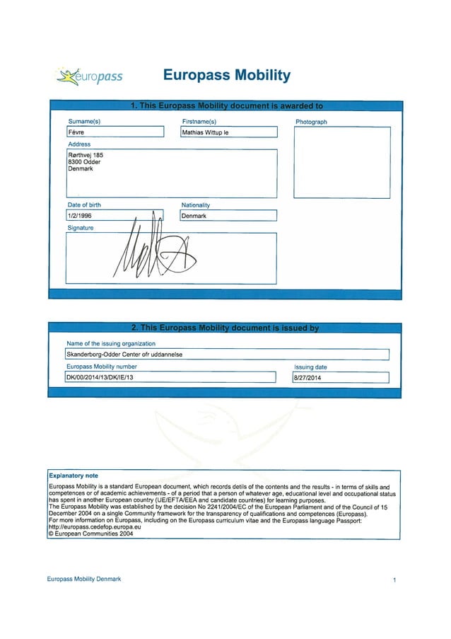RGP Reference Letter + Europass Mobility | PDF