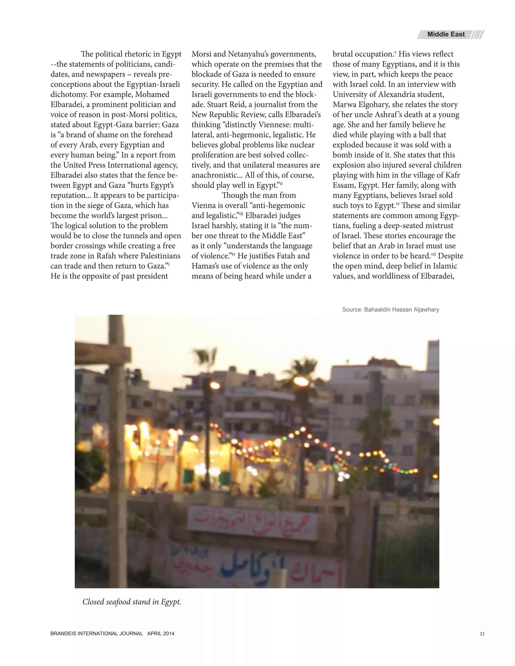 A Cold Peace: The Future of the Israeli-Egyptian Relationship | PDF